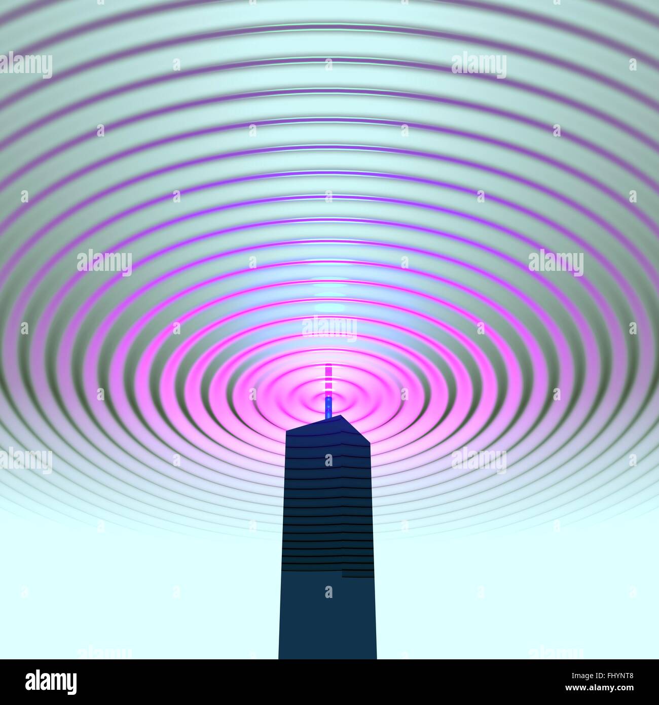 Radio communications tower, illustration Stock Photo - Alamy