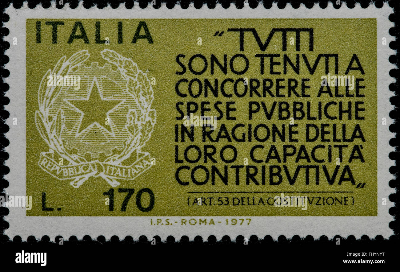 Tax stamp italy hi-res stock photography and images - Alamy