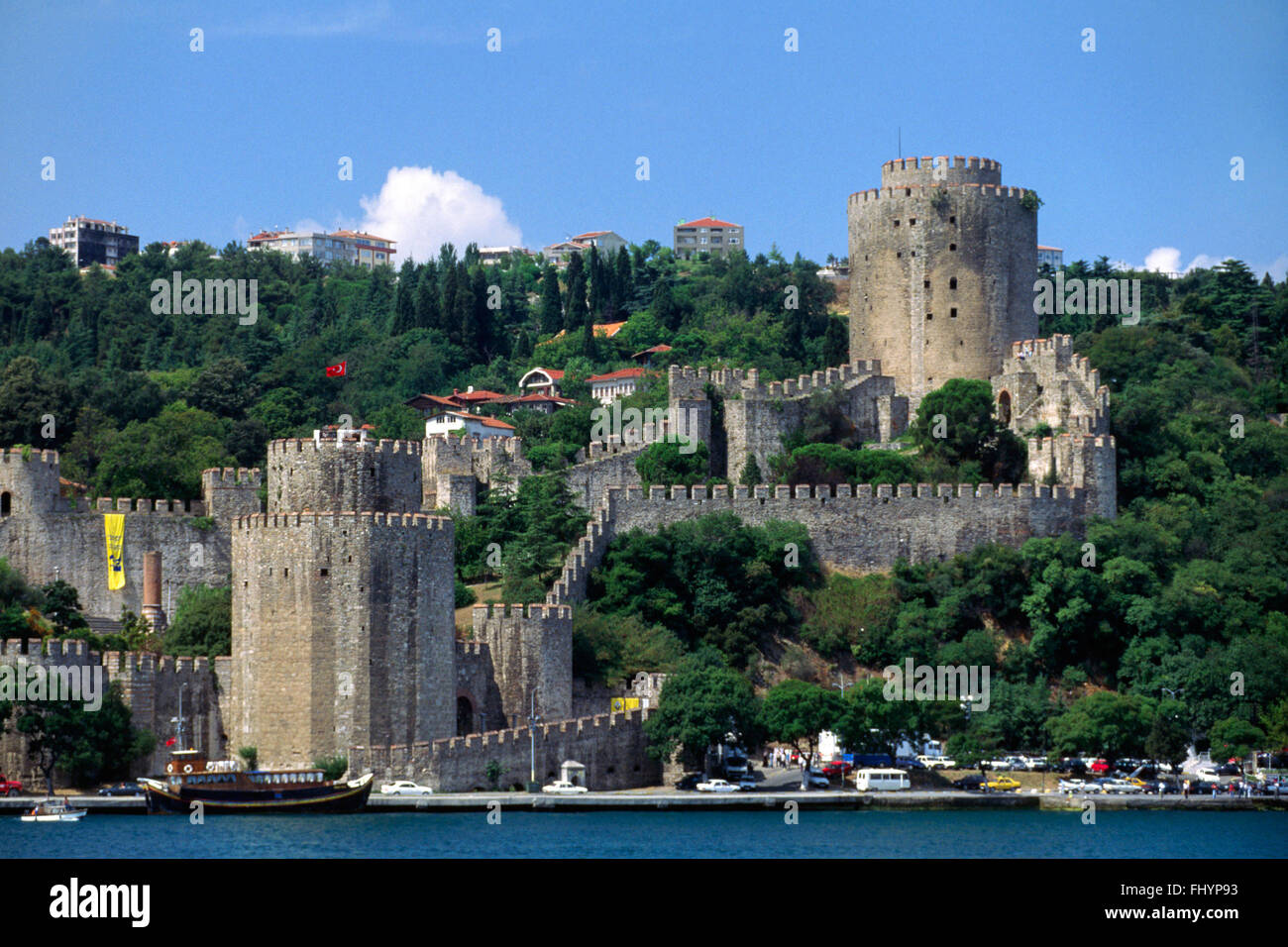 RUMELI HISARI CASTLE on the BOSPHORUS (the waterway which joins the ...
