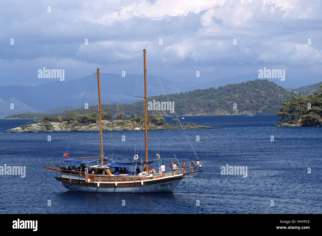 A Gulet (Turkish vessel) at anchor in AGA LIMANI COVE - TURQUOISE COAST ...