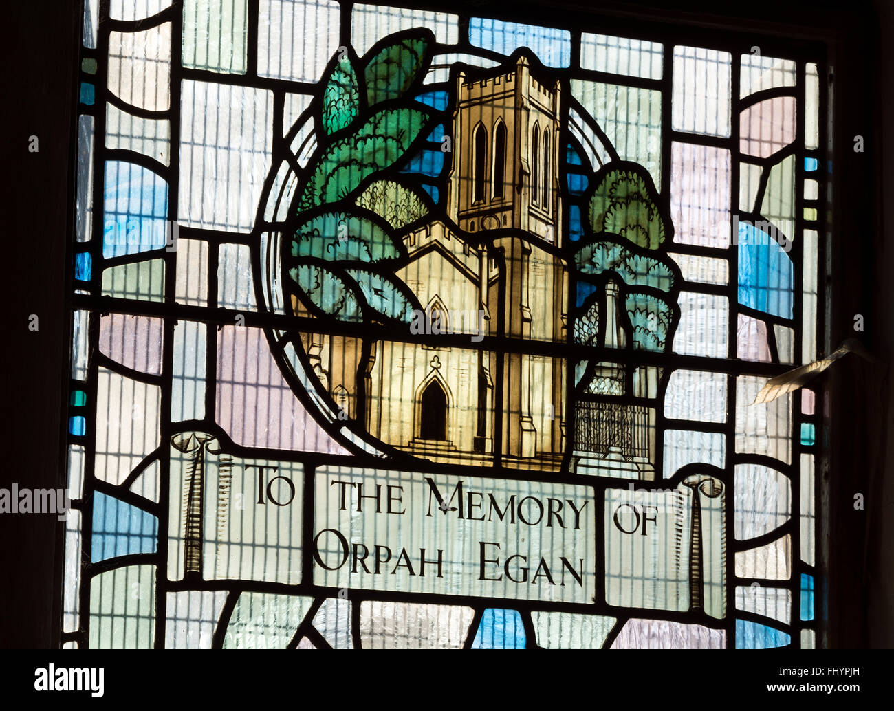 Memorial stained glass, Holy Trinity Church, Amblecote, West Midlkands ...