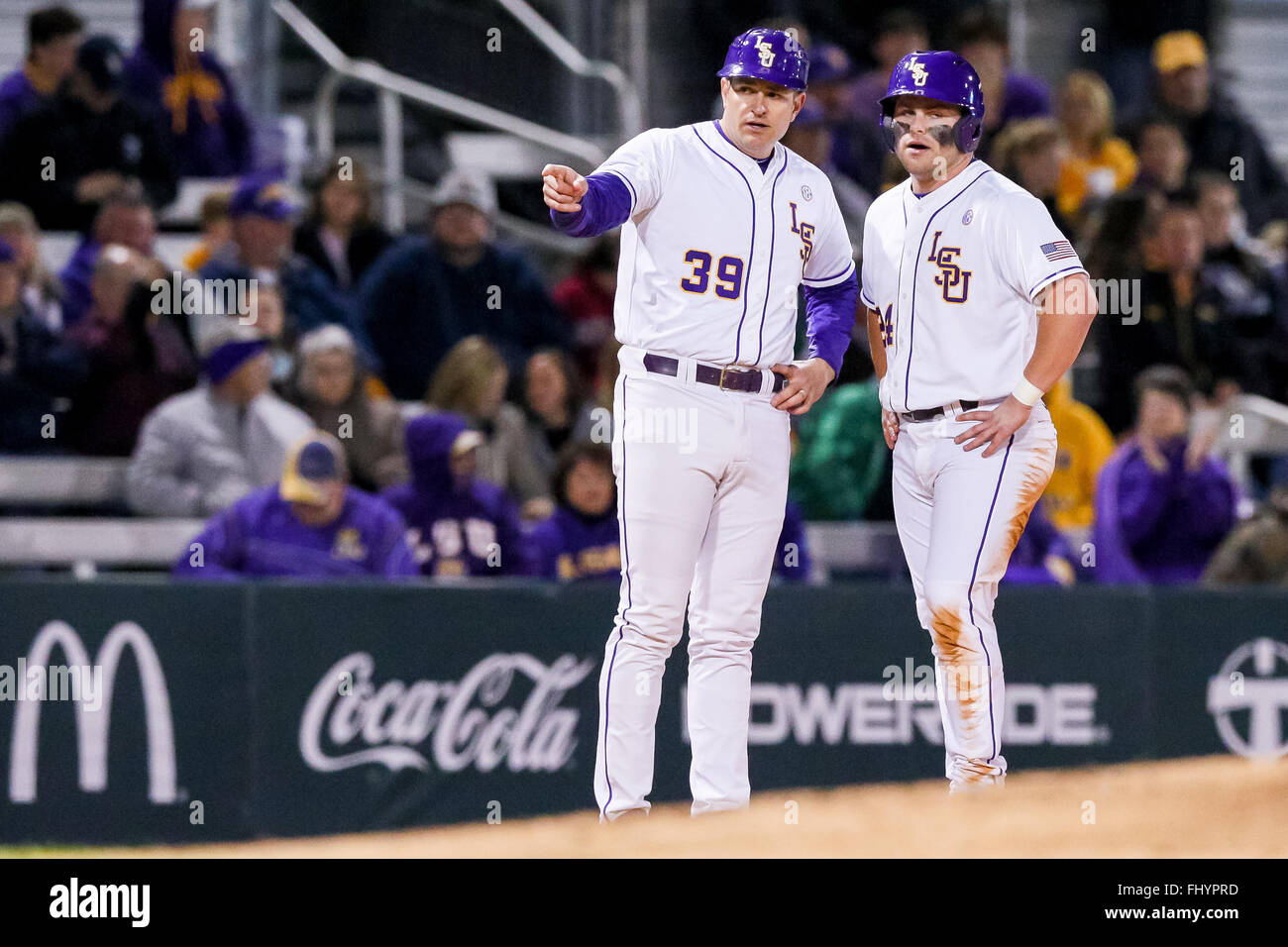 Baton Rouge, LA, USA. 26th Feb, 2016. LSU Tigers outfielder Beau Jordan ...