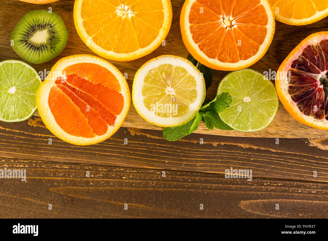 Variety of citrus fruit including lemons, lines, grapefruits and ...