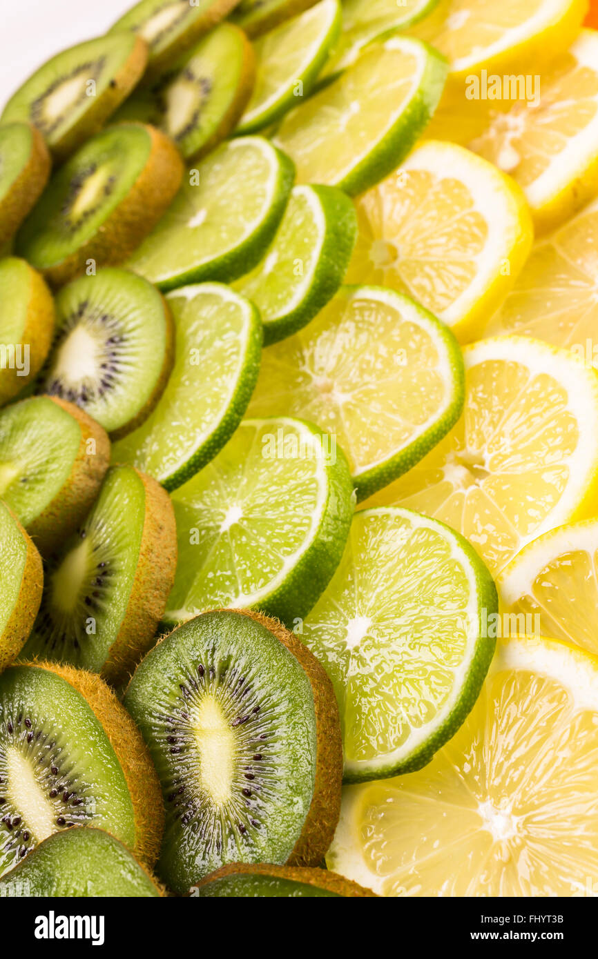 Variety of citrus fruit including lemons, lines, grapefruits and ...