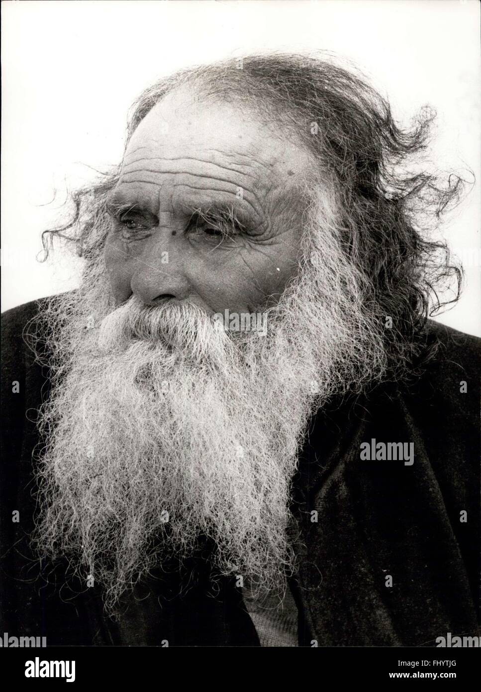 1957 - One of the oldest monks in the monastery, white-haired and full ...