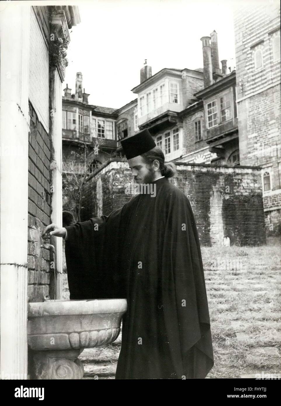 1967 - A newly arrived trainee -monk at the fountain of his monastery ...