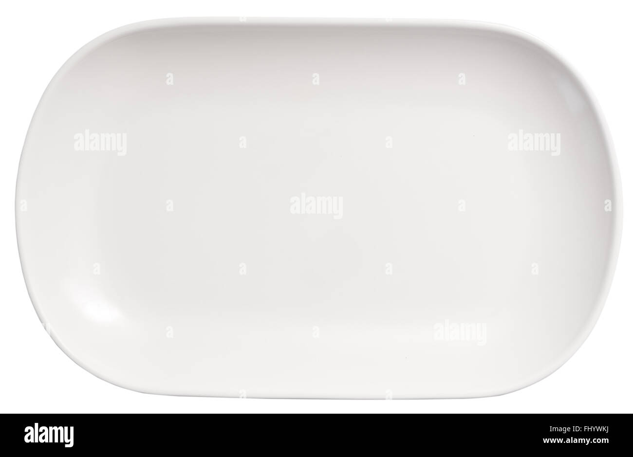 long white plate isolated on white background Stock Photo - Alamy