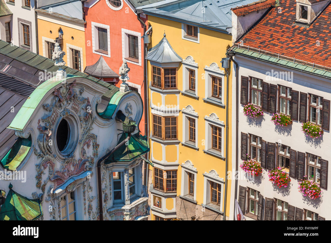 Austria, Tyrol, Innsbruck, Helblinghaus, baroque, stucco facade Stock ...
