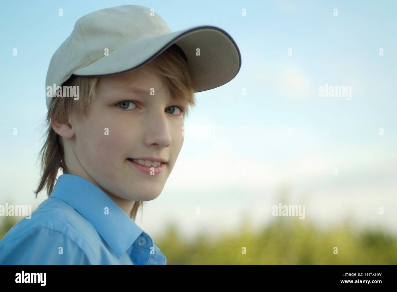 little boy in cap Stock Photo - Alamy