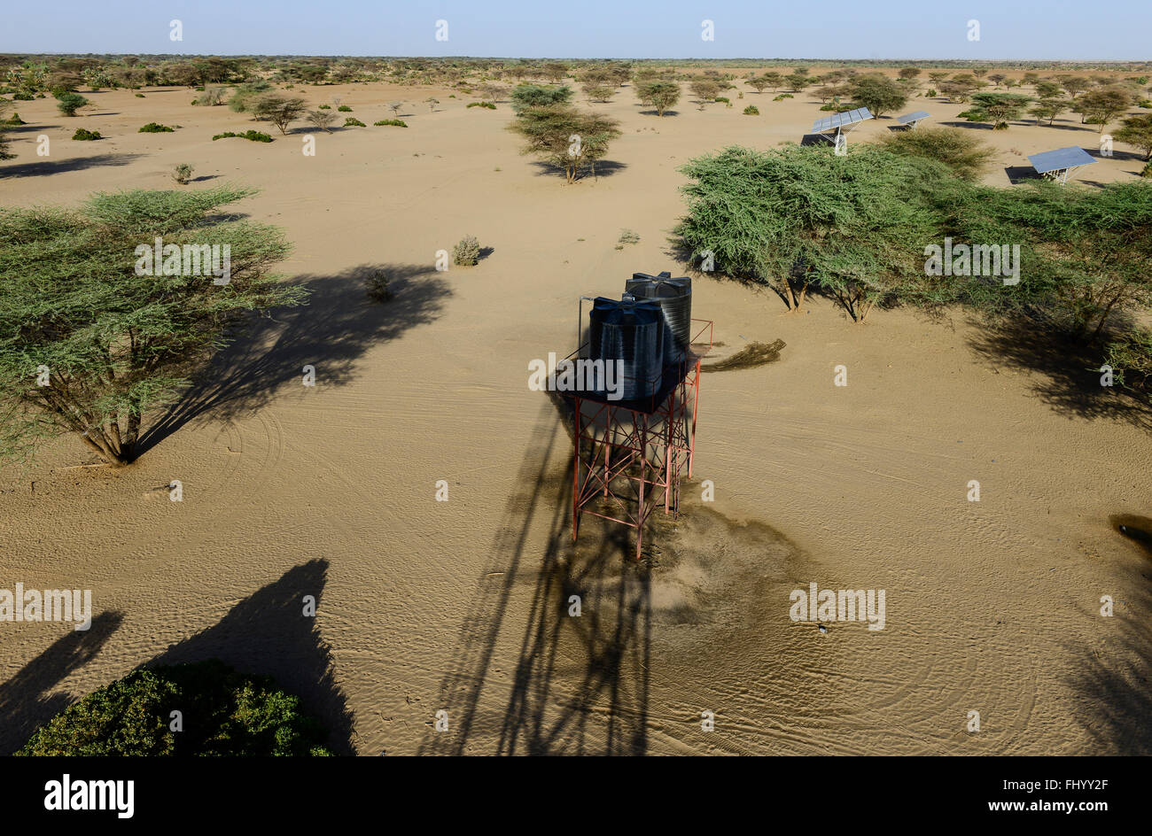 KENYA, Lodwar, water tank and solar panel for NAPUU drip irrigation ...