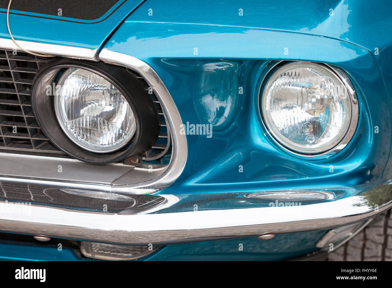 American vintage car, close-up of front detail Stock Photo - Alamy