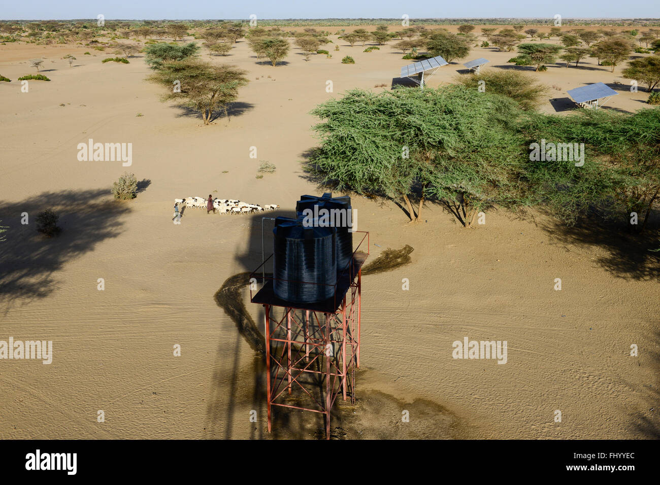KENYA, Lodwar, water tank and solar panel for NAPUU drip irrigation ...