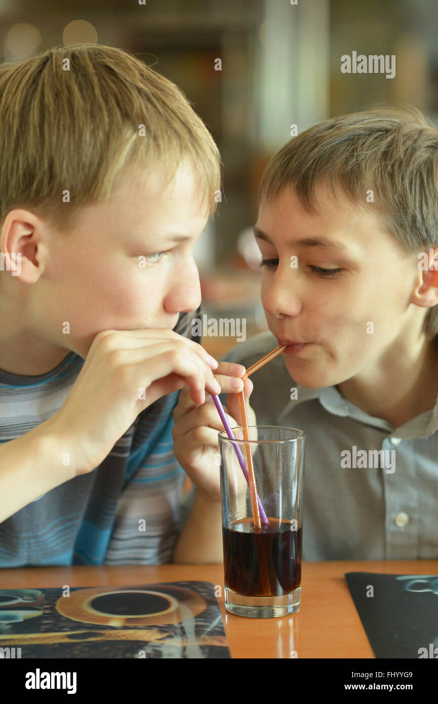 Boys drinking hi-res stock photography and images - Alamy