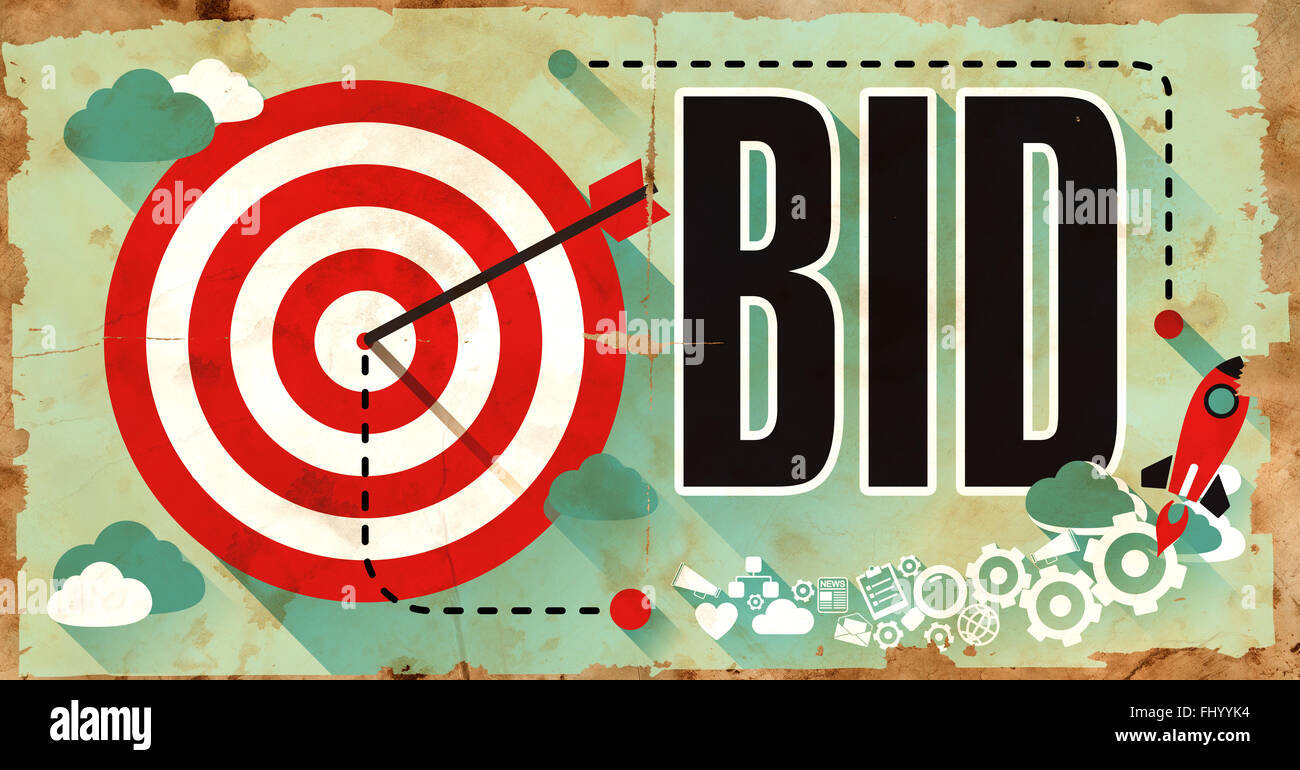 Bid on Poster in Grunge Design Stock Photo - Alamy