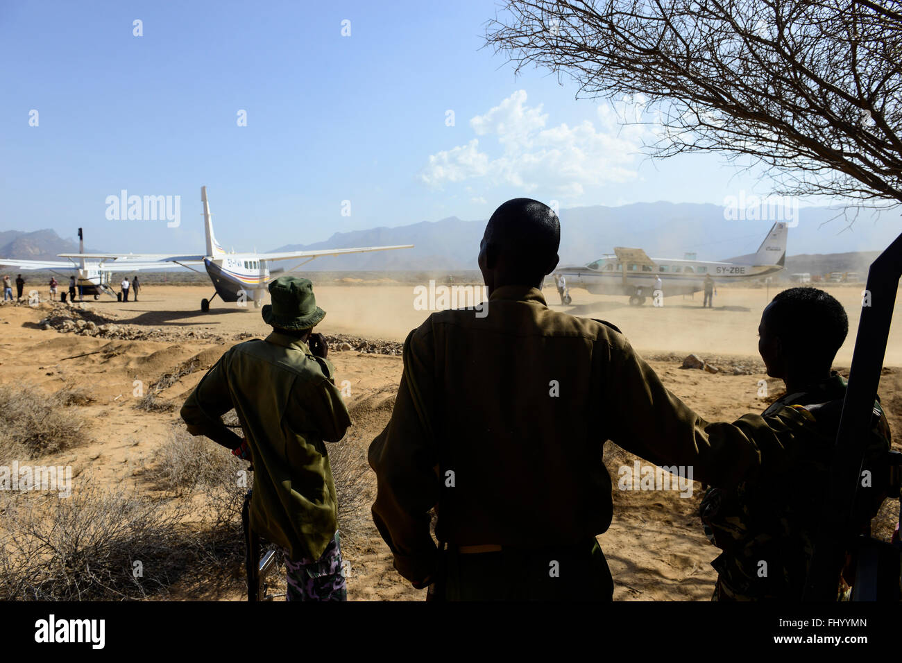 KENYA, Marsabit, airstrip of Lake Turkana Wind Power Project, Vestas ...