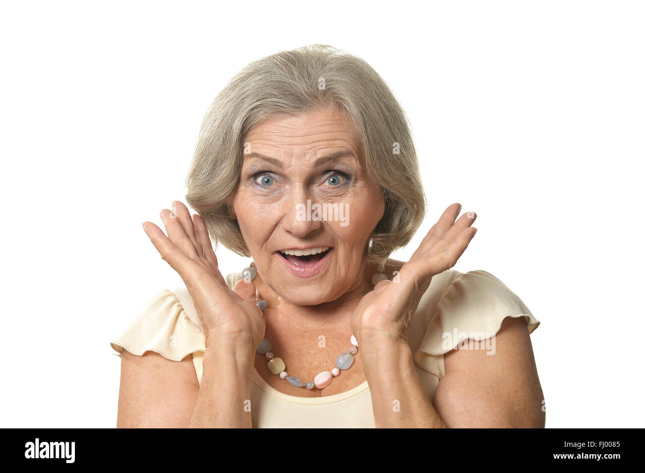 Surprised Older woman Stock Photo - Alamy