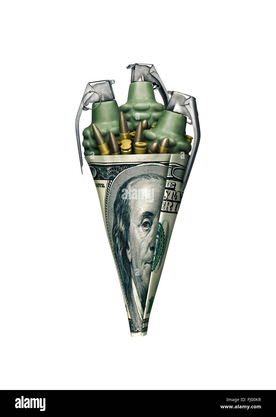 Dollar war cone / Hundred dollar bill ice cream cone filled with ...