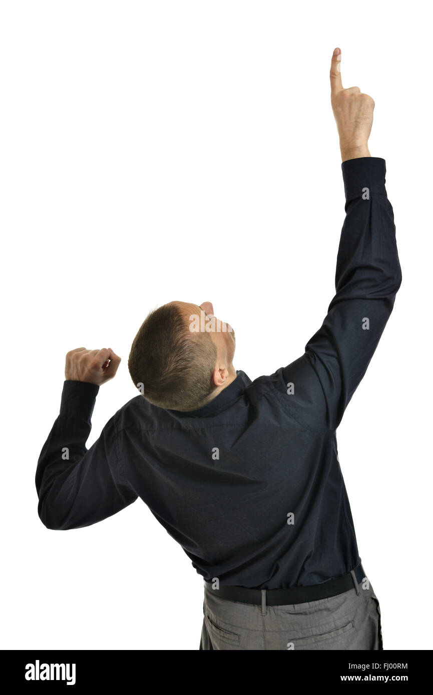 man pointing up Stock Photo - Alamy
