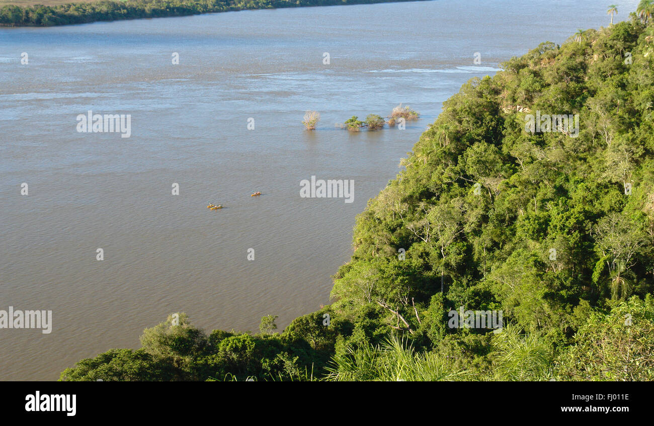 Kayaking in the river Parana Stock Photo - Alamy