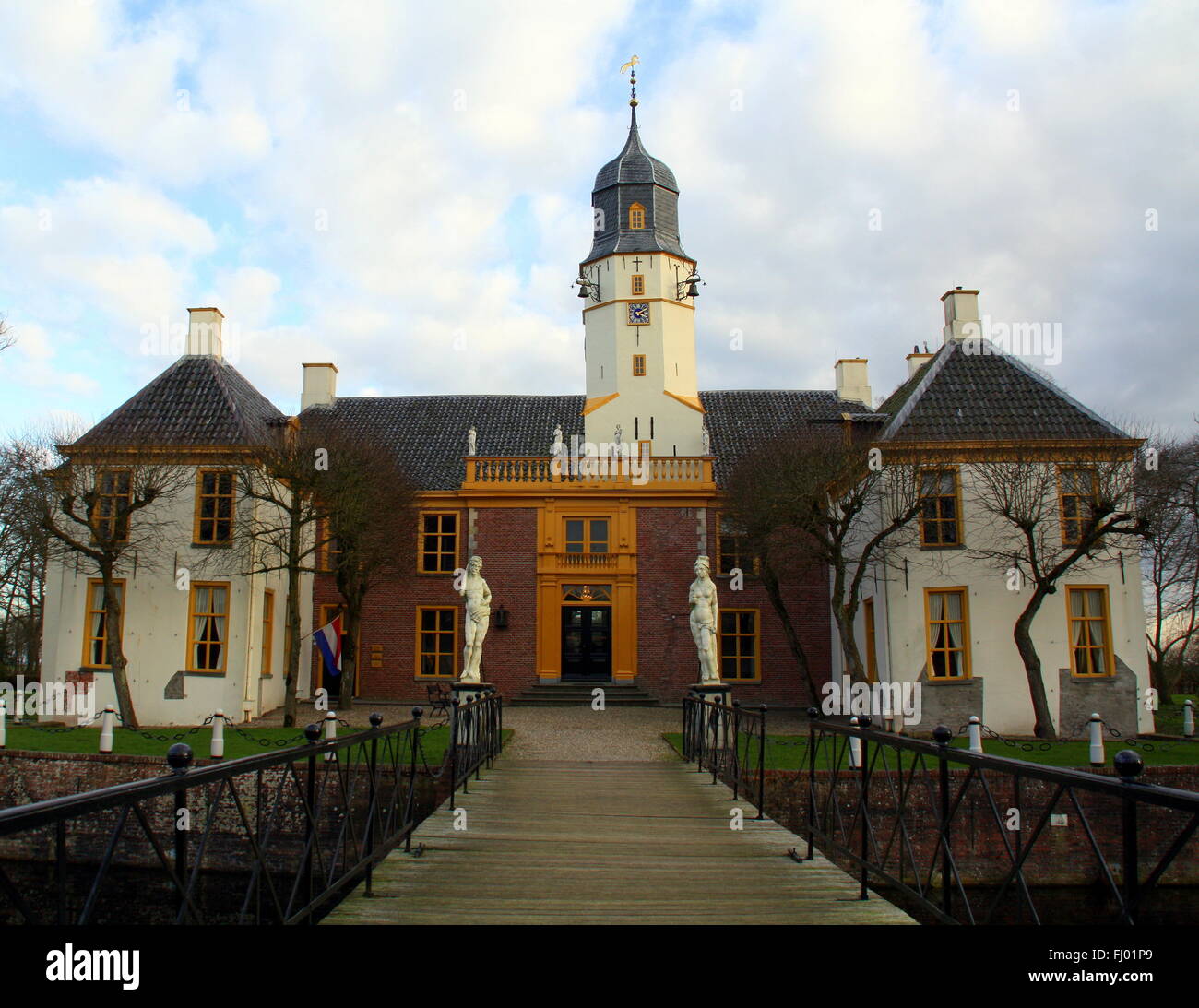 Slochteren.February-26-2016. Estate,Fraeylemaborg from the 13th century ...
