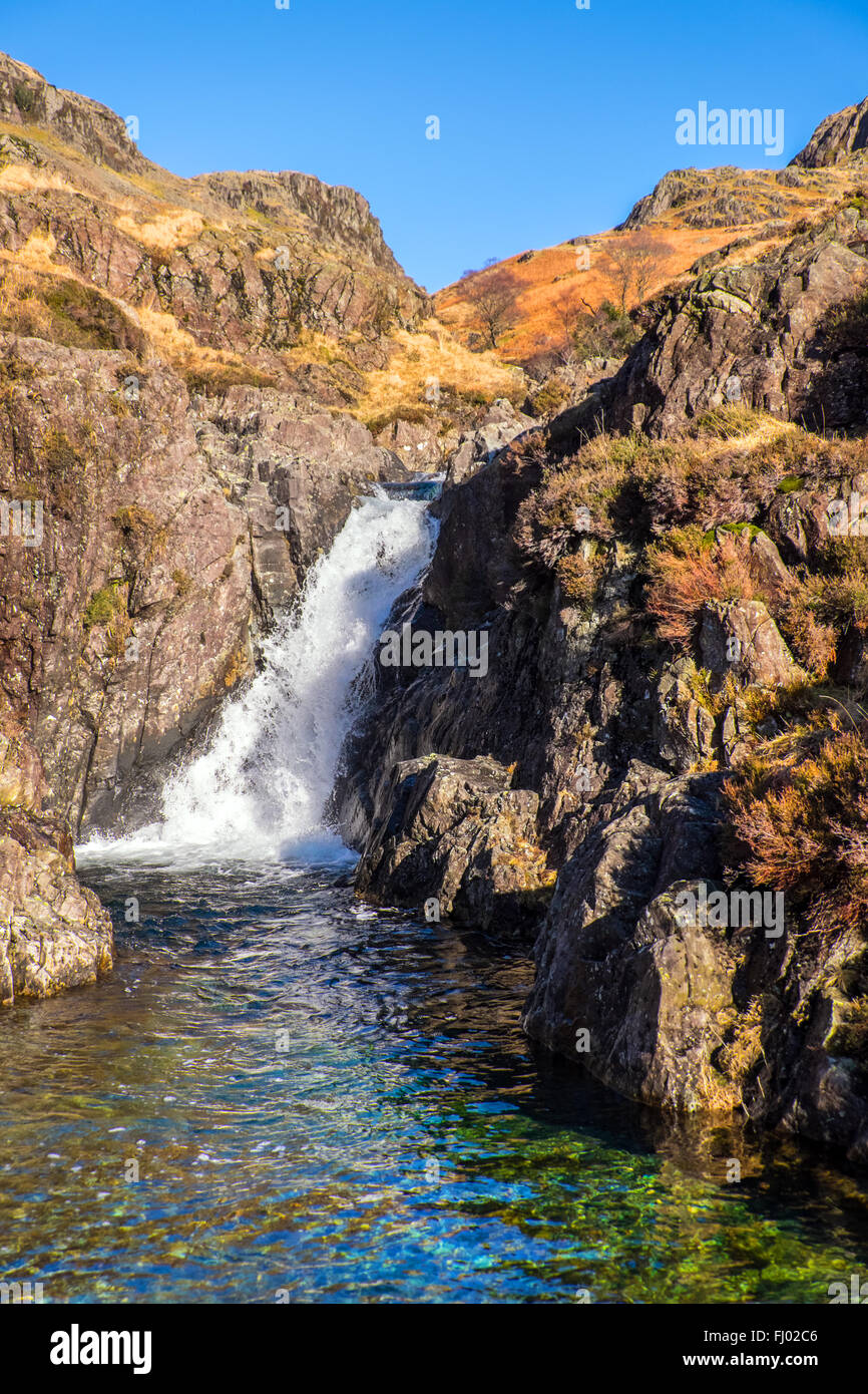 Esk falls in the Upper Esk valley in the Lake District National Park ...