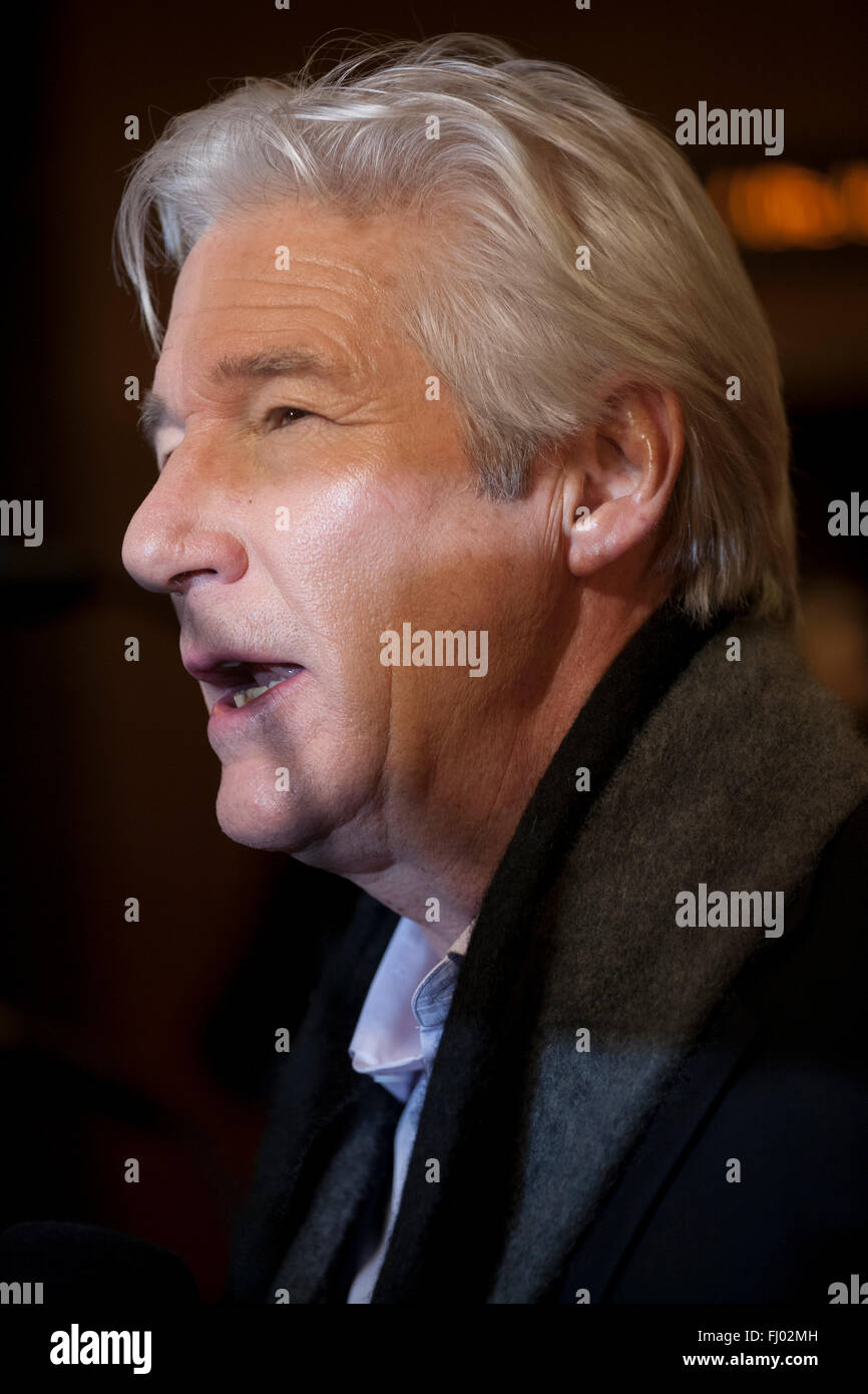 Dublin, Ireland, 26th Feb, 2016. Actor Richard Gere at the Gala ...
