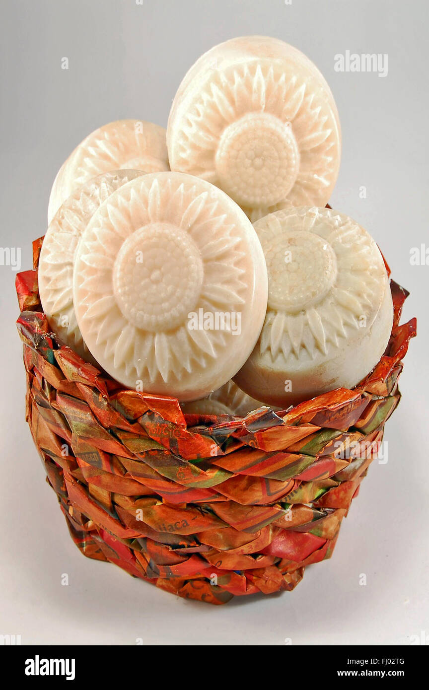 Beautiful and natural handmade soaps Stock Photo - Alamy