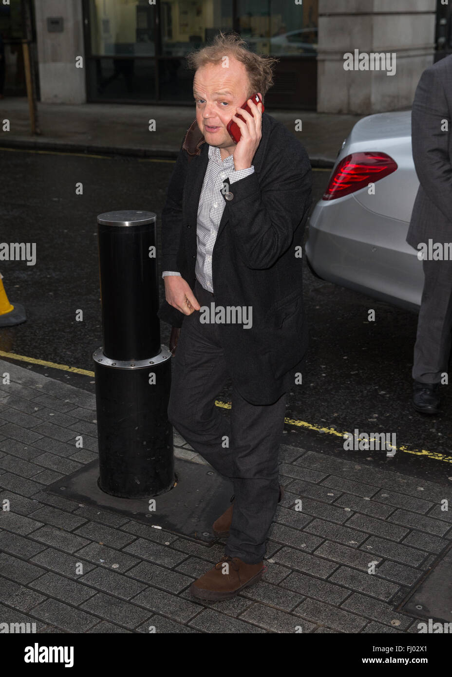 Toby Jones arrives at the BBC studios to promote his new film 'Dad's ...