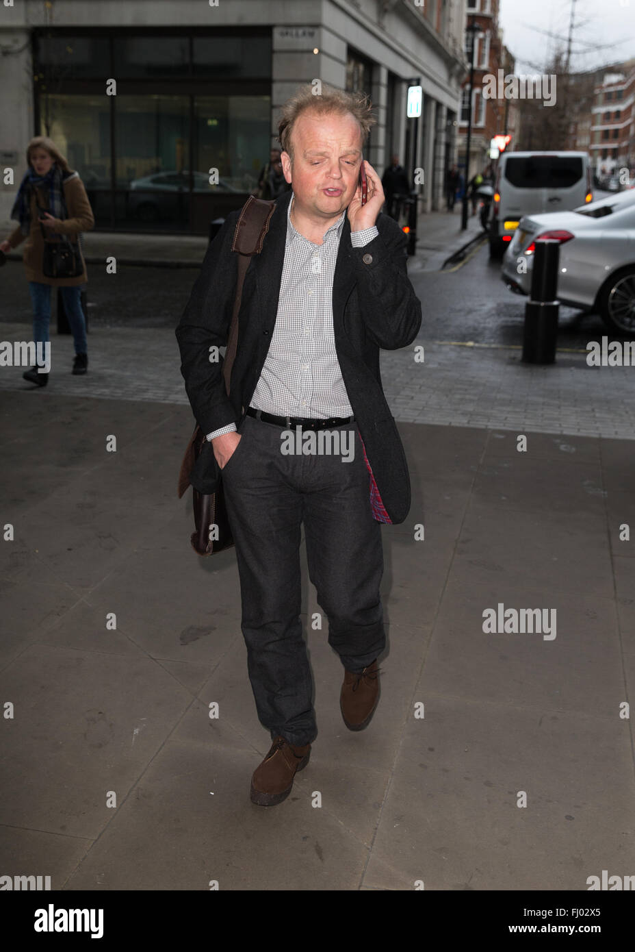 Toby Jones arrives at the BBC studios to promote his new film 'Dad's ...