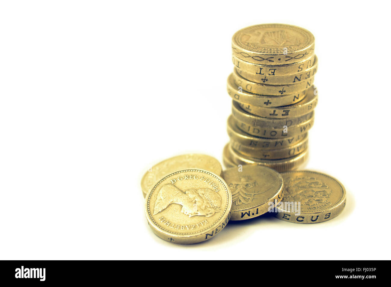 Pile of all uk coins hi-res stock photography and images - Alamy