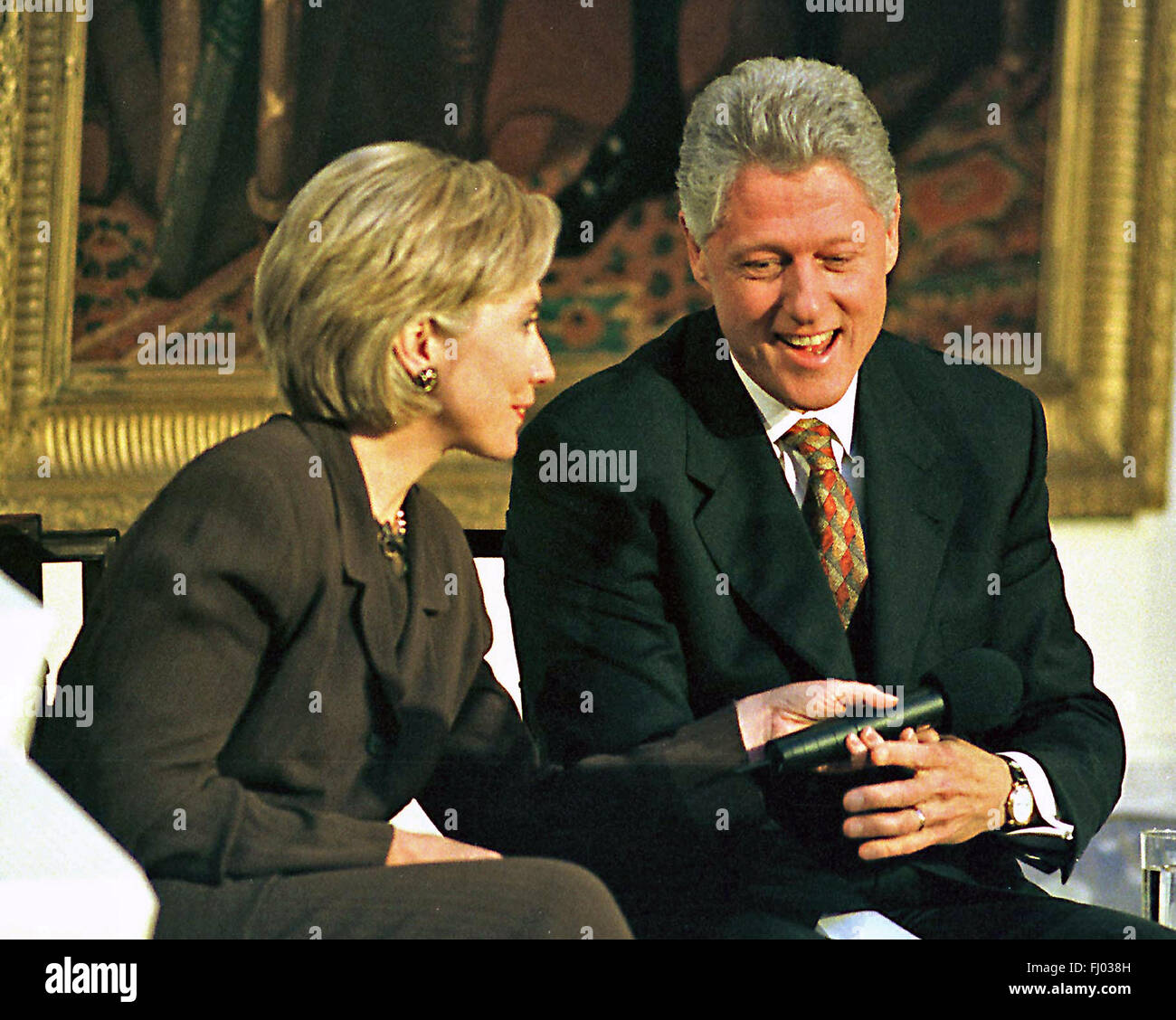 United States President Bill Clinton and first lady Hillary Rodham ...