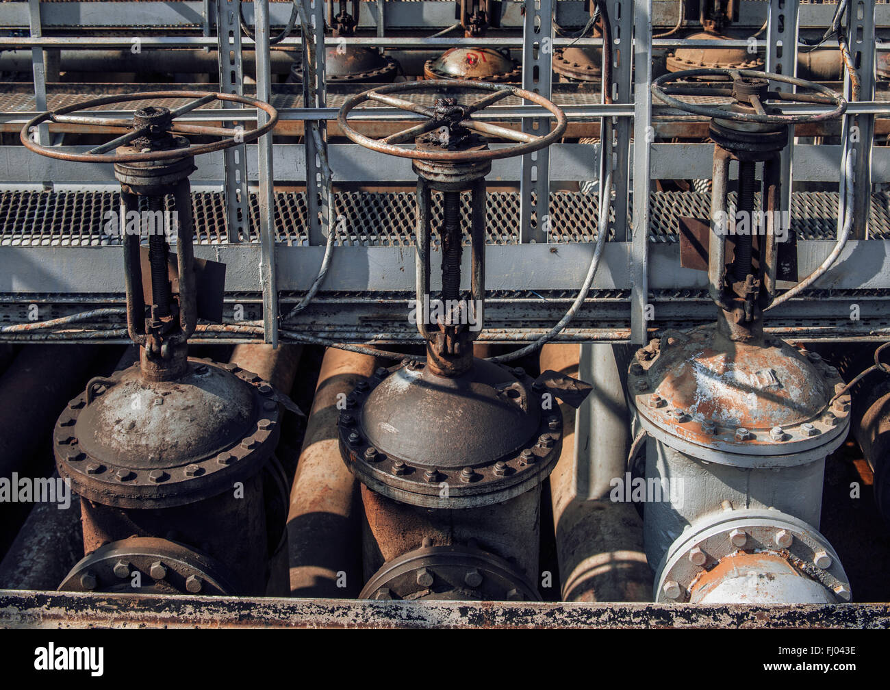 Oil and gas pipe line valves Stock Photo - Alamy