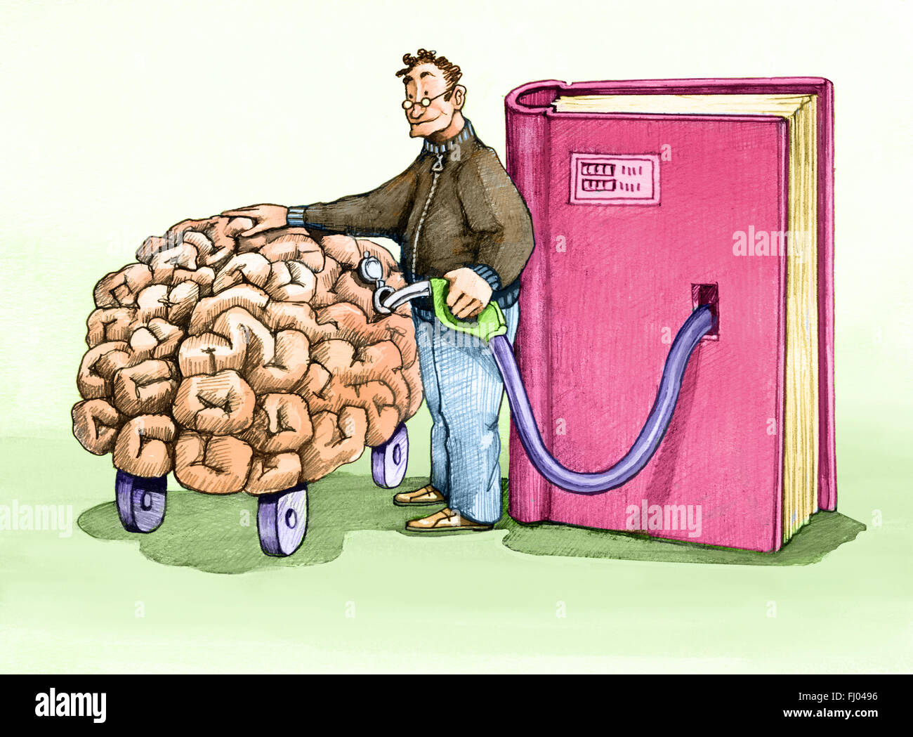 Cartoon man big brain thought hi-res stock photography and images - Alamy