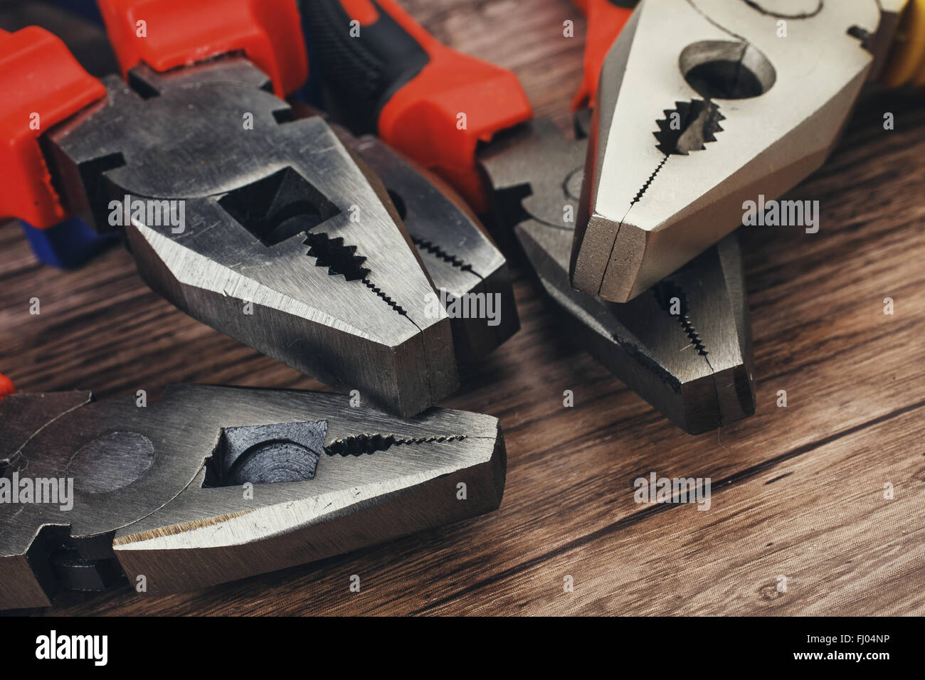 Pliers head closeup Stock Photo - Alamy