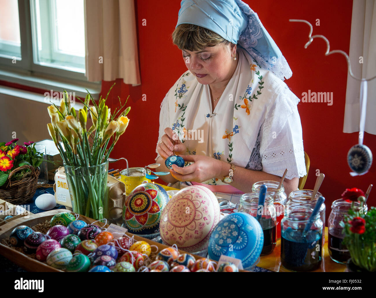 Luebbenau, Germany. 27th Feb, 2016. Martina Riedel in traditional ...