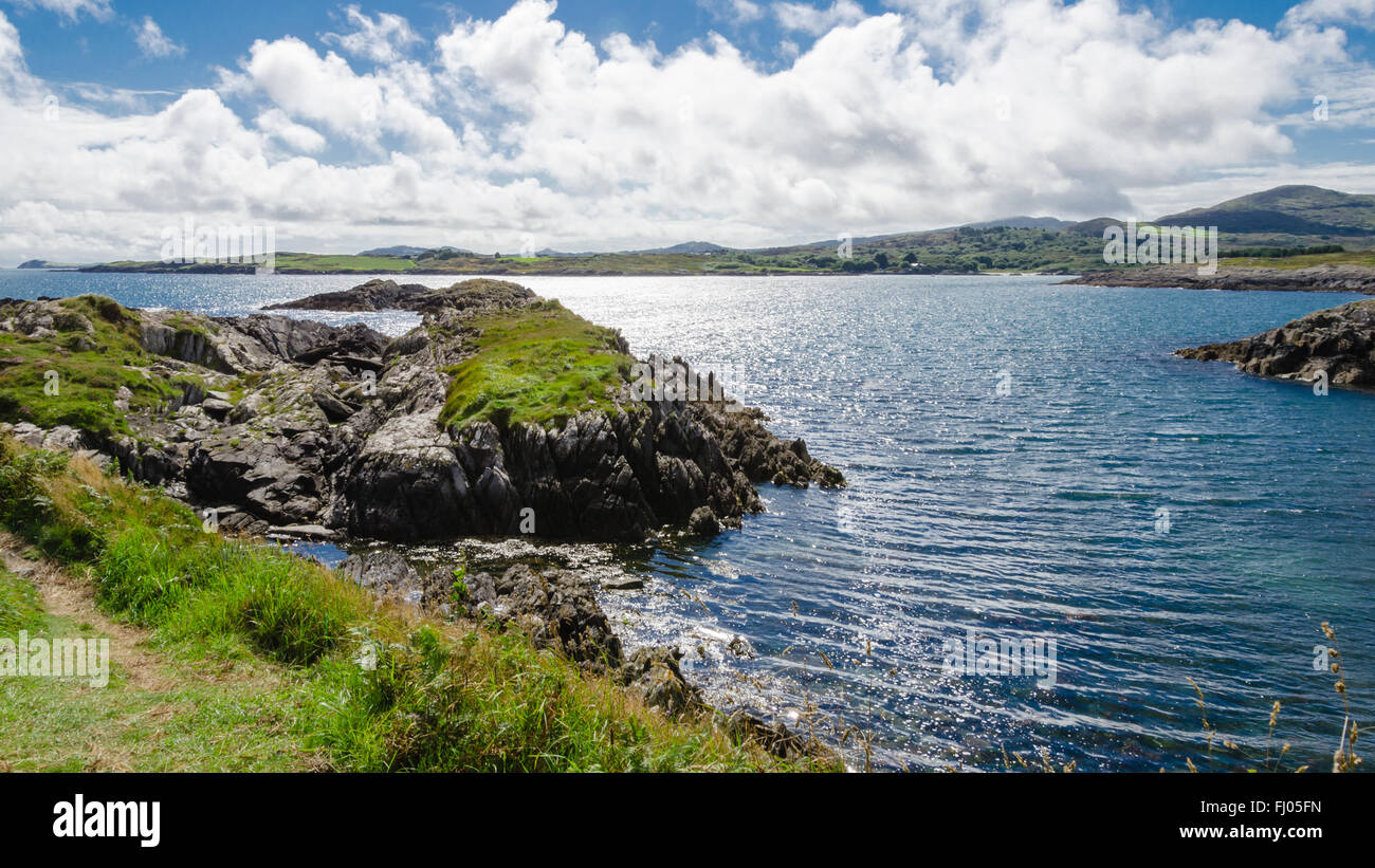 landscape of scenic seaside ireland Stock Photo - Alamy