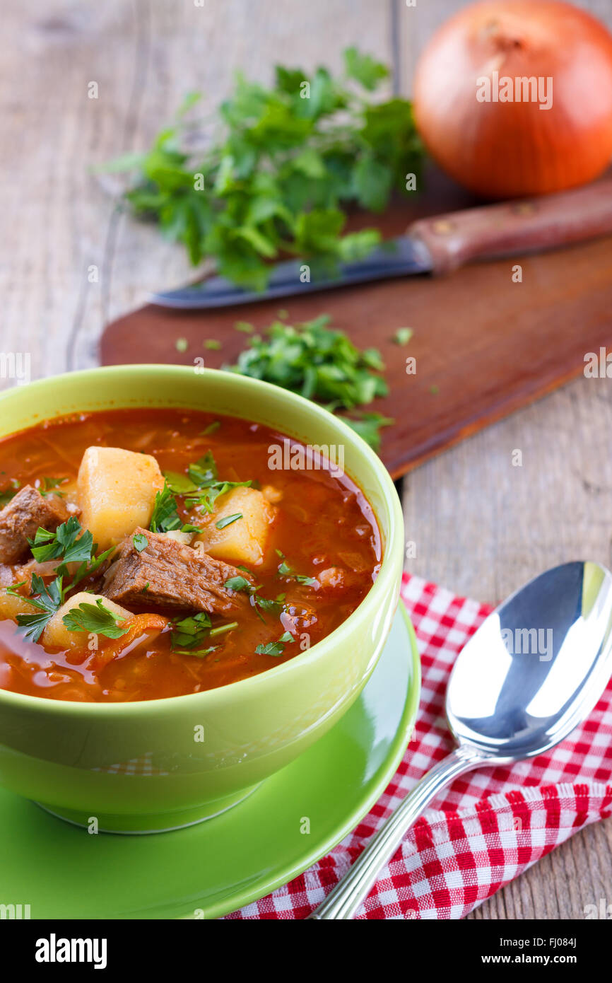 Traditional ukrainian cabbage soup called borsch Stock Photo - Alamy