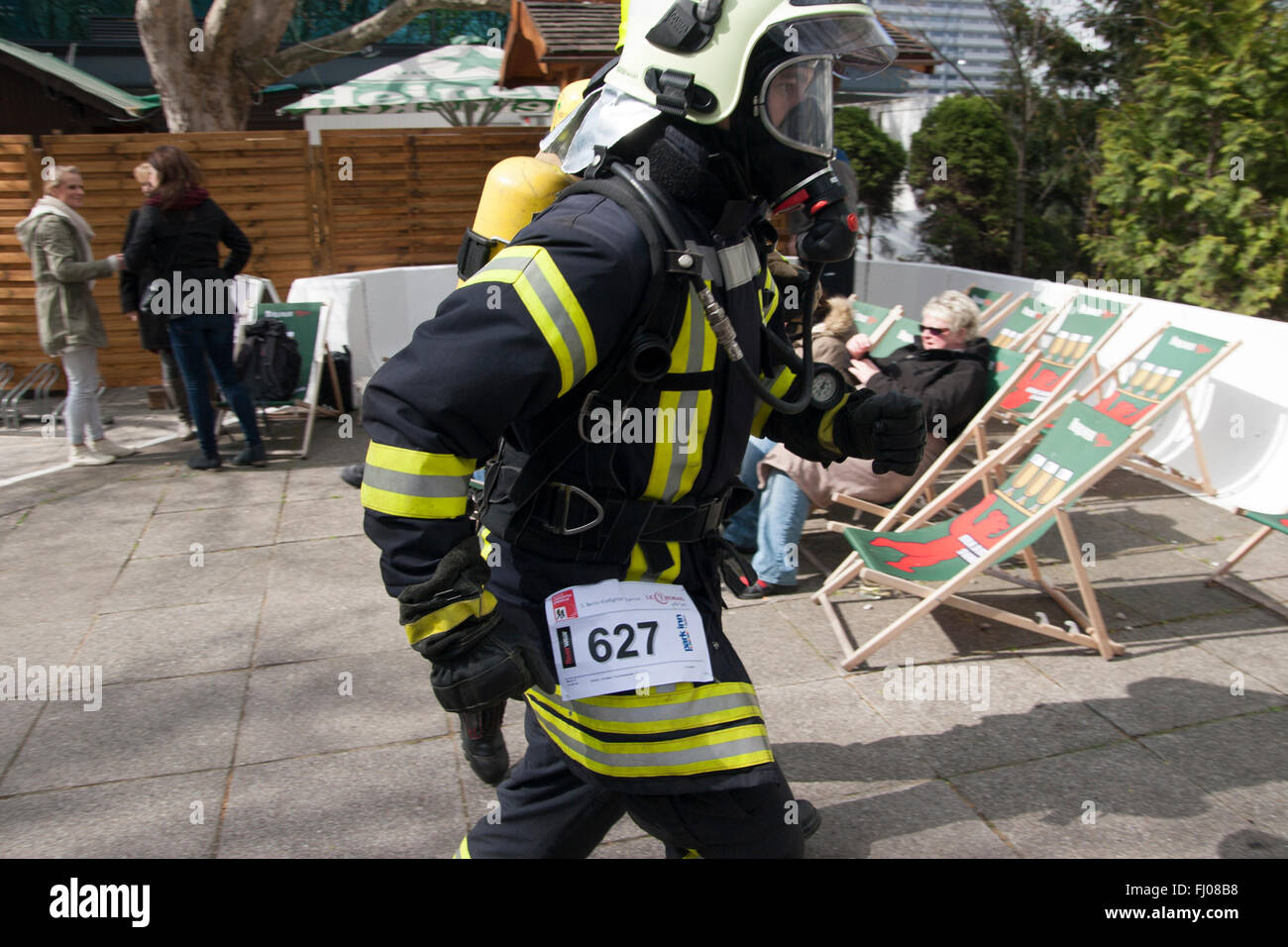 Berlin Firefighter Stairrun. Berlin, Germany. Two person teams from ...