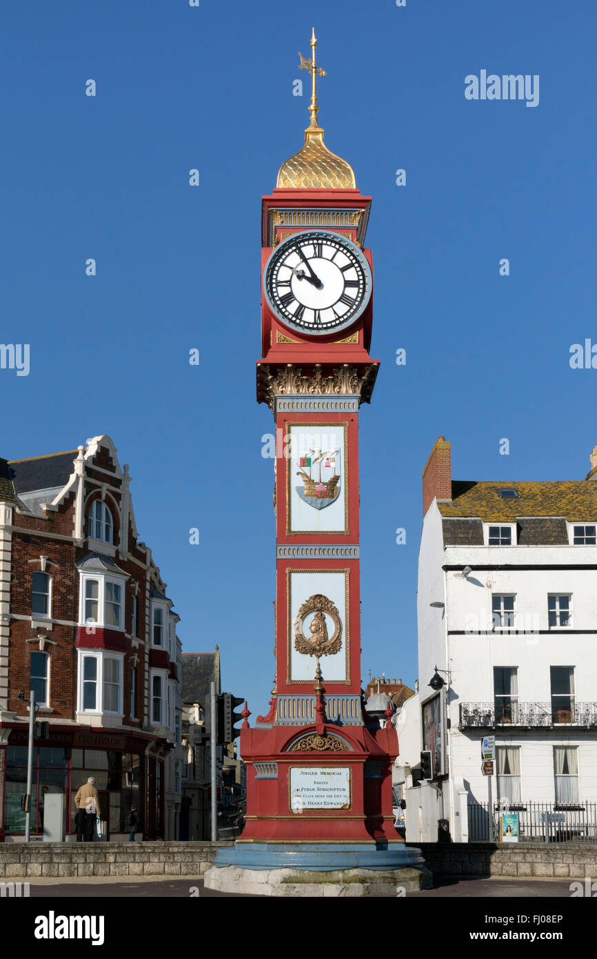 The Jubilee Clock Tower on Weymouth's Esplanade Stock Photo - Alamy
