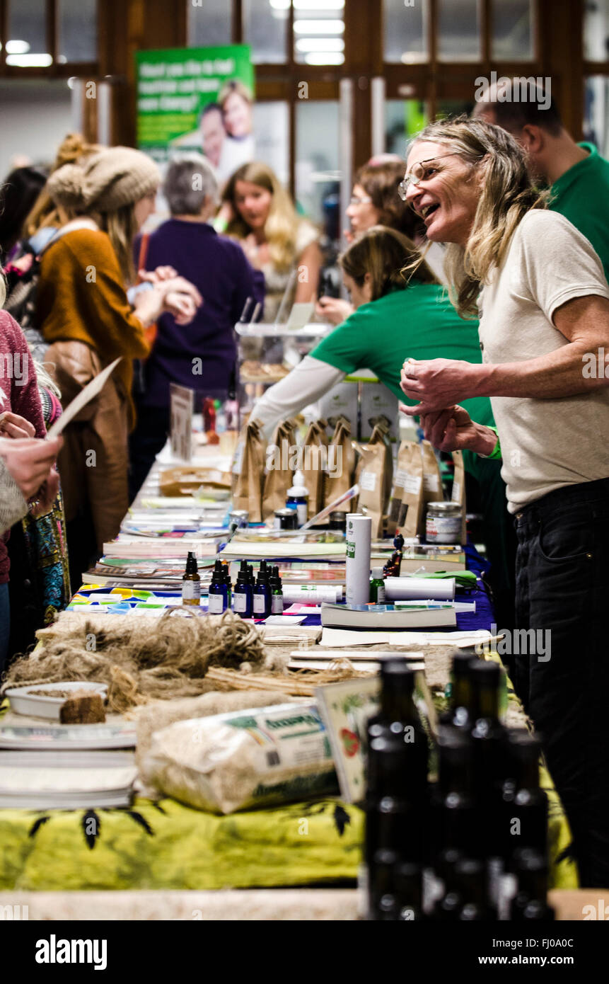 Brighton, UK. 27th Feb, 2016. Scenes from the opening day of VegfestUK ...