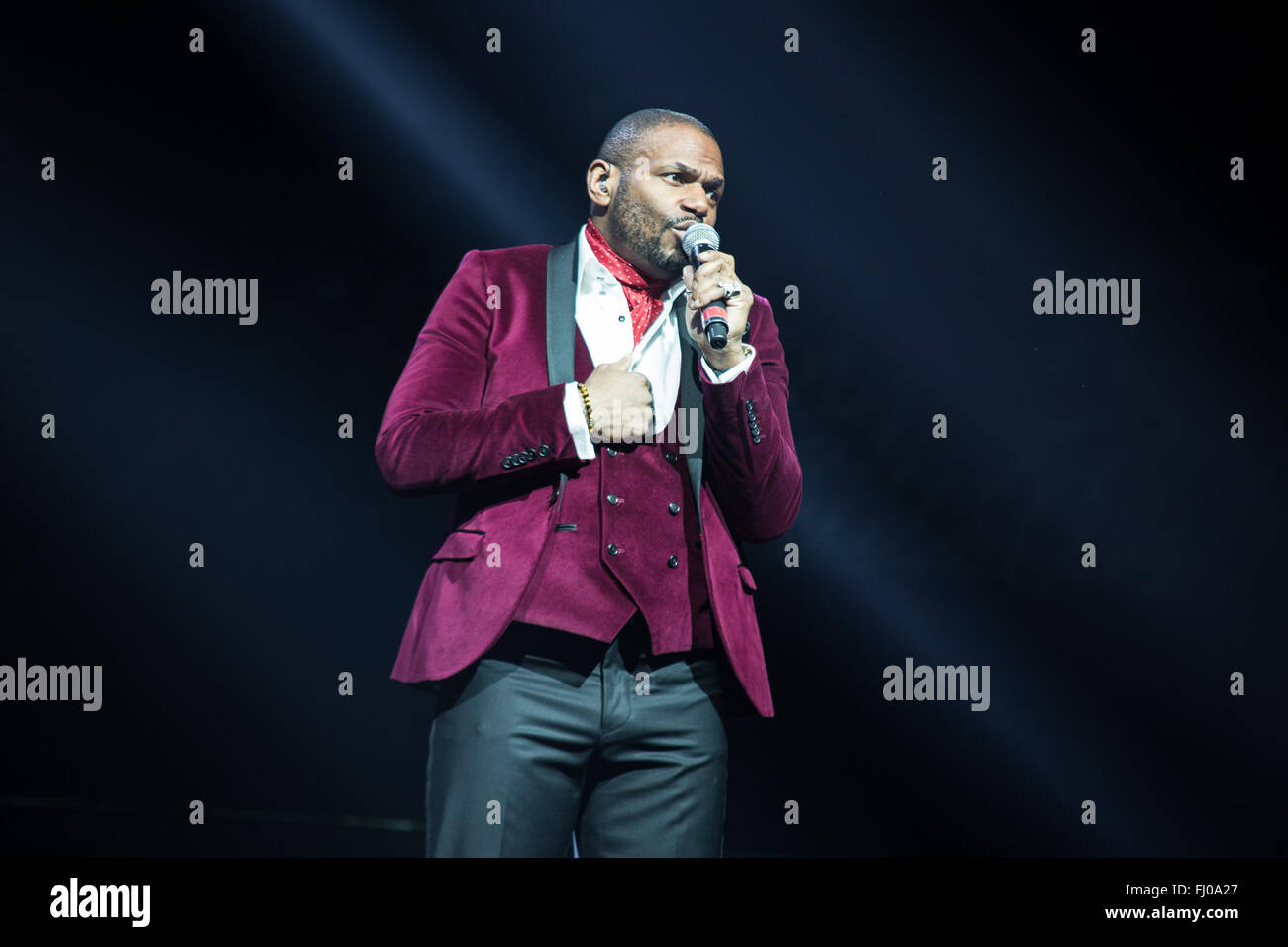 Leeds, UK. 26th Feb, 2016. X Factor contestant, Anton Stephans ...