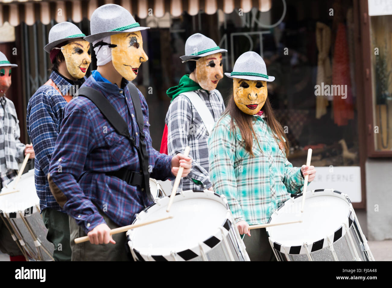 Switzerland basel fasnacht carnival costumes hi-res stock photography ...