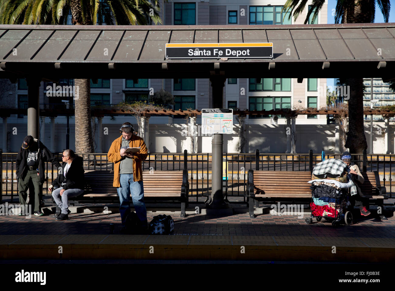 Santa Fe Depot trolley stop San Diego California USA Stock Photo - Alamy