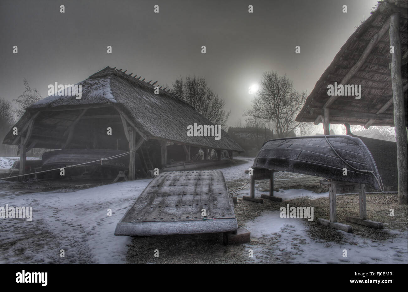 Medieval Village - Shipyard Stock Photo - Alamy