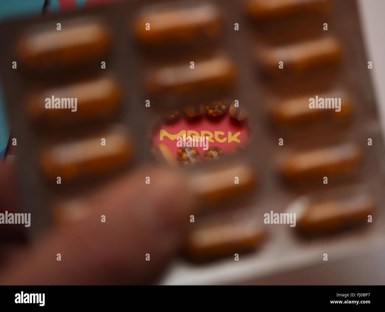 ILLUSTRATION - A Merck logo featuring its new corporate design seen ...