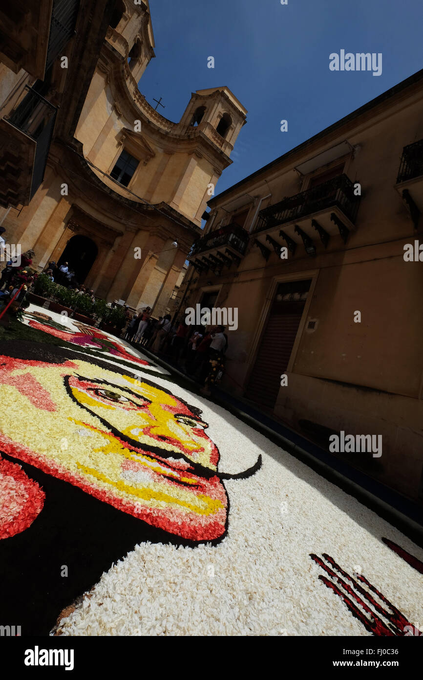 The Infiorata flower festival in Noto, via Nicolaci,Noto, Sicily, Italy ...