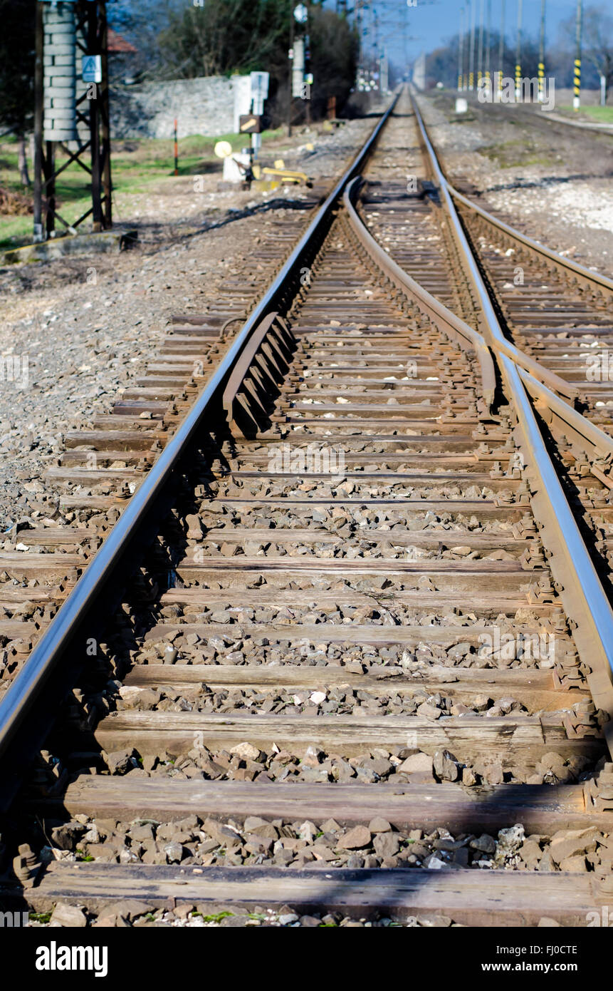 Rail line junction hi-res stock photography and images - Alamy