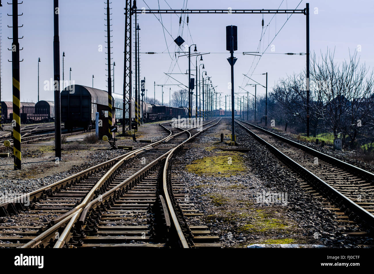 Rail line junction hi-res stock photography and images - Alamy