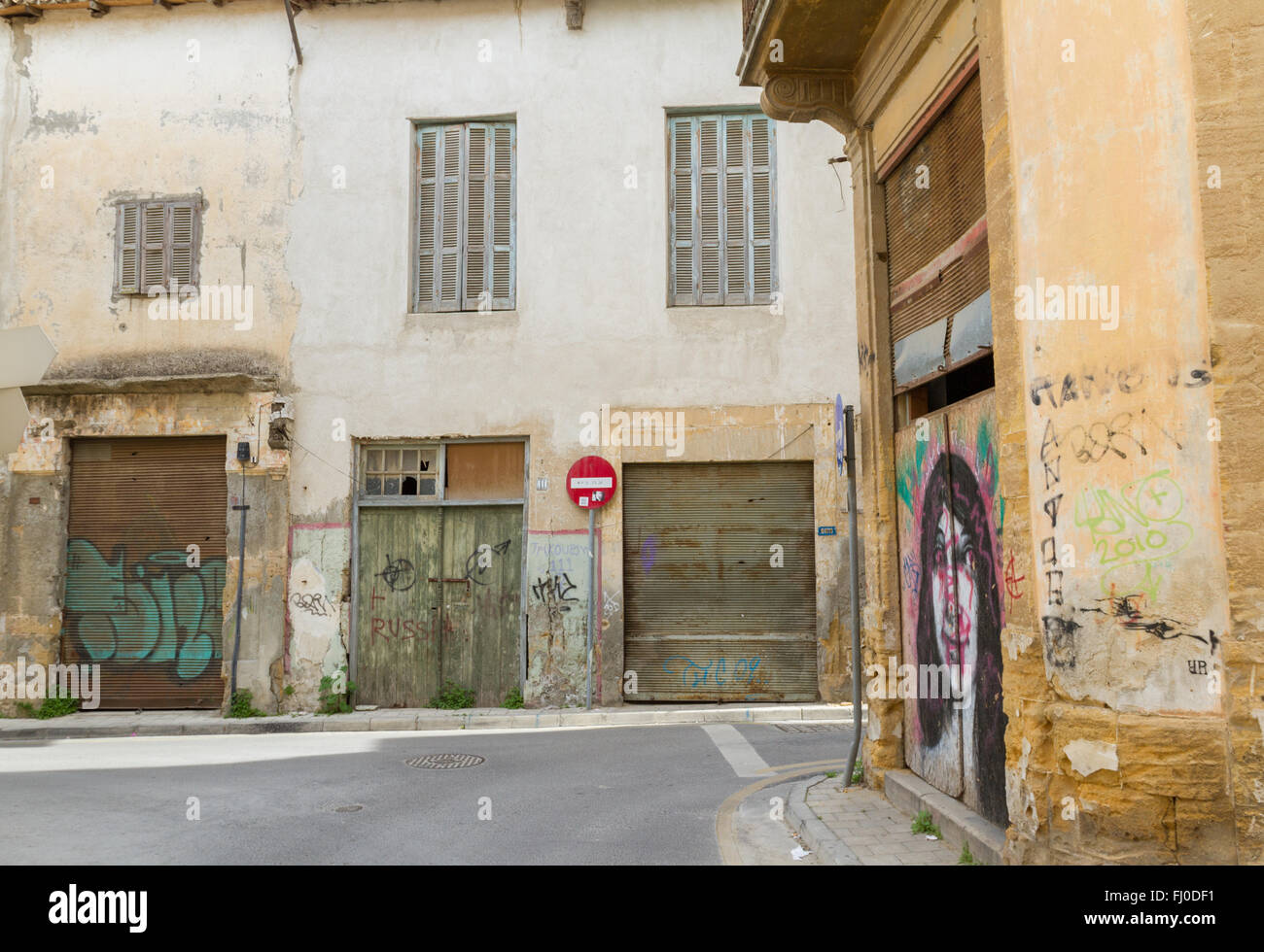 Nicosia, Cyprus - 18 February, 2016: Scenic streets and alleys in the ...