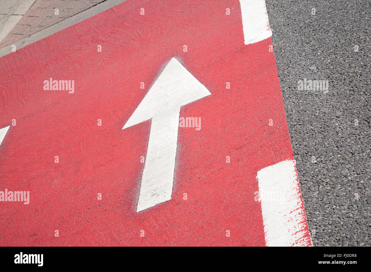 Arrow Sign on Cycle Path Stock Photo - Alamy